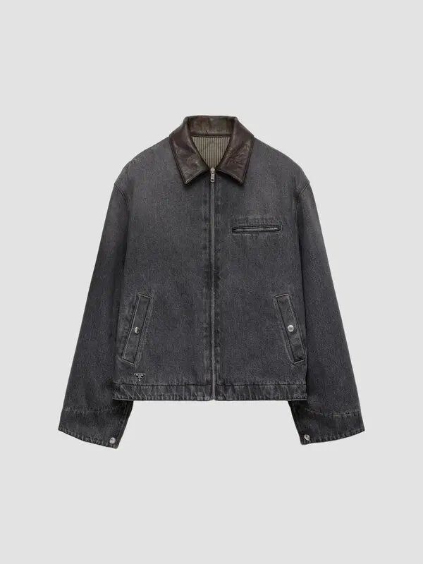 Prada Denim Blouson Jacket - Black