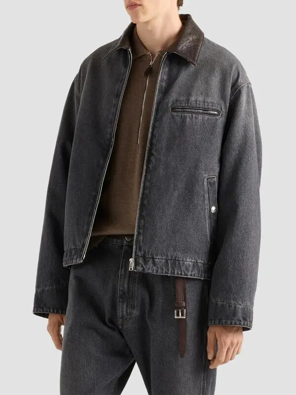 Prada Denim Blouson Jacket - Black
