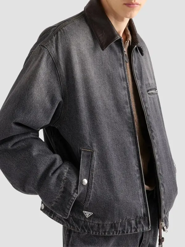 Prada Denim Blouson Jacket - Black