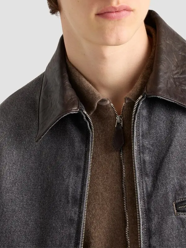 Prada Denim Blouson Jacket - Black