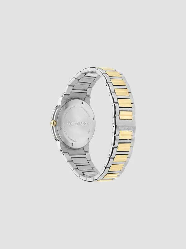 FERRAGAMO Two-tone Stainless Steel Logo Bracelet Watch/41mm