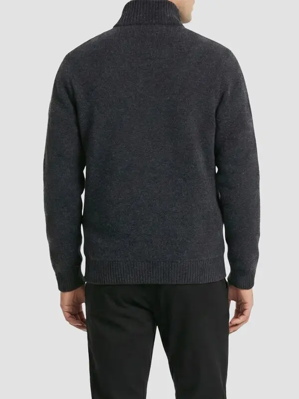 Gorski Knit Jacket With Detachable Select Shearling Lamb Collar - Gray