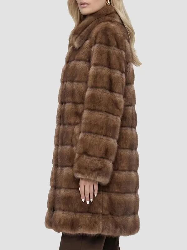 LYLA GRANT Faux Fur Sable Short Coat