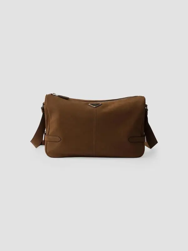 Prada Nubuck Leather Shoulder Bag - Brown