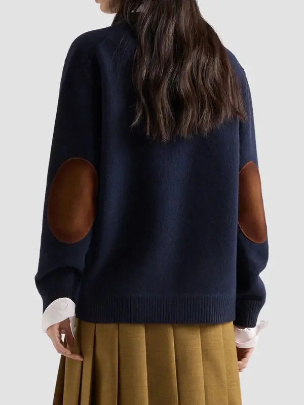 Prada Wool And Suede Sweater