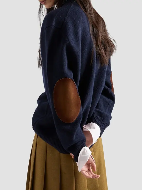 Prada Wool And Suede Sweater
