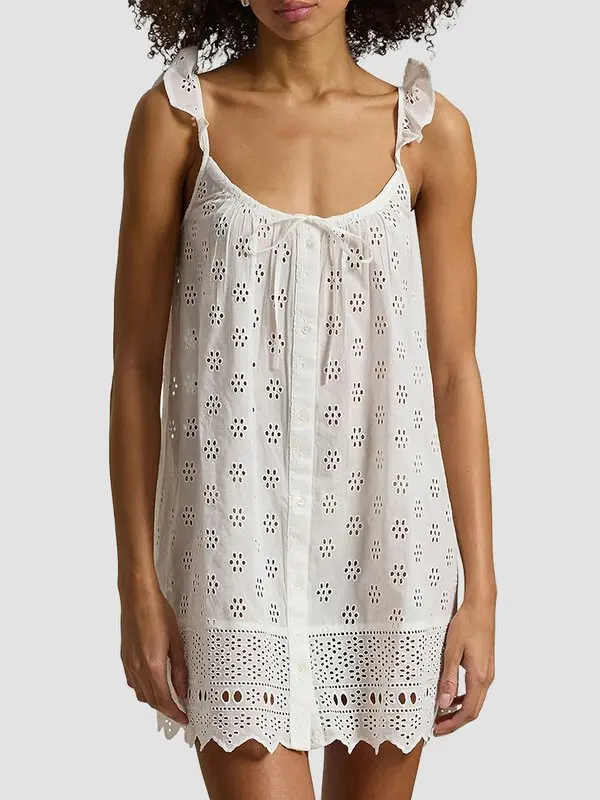 Polo Ralph Lauren Cotton Eyelet Cami Sleep Dress
