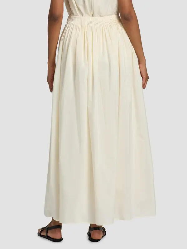 Loulou De Saison Naya Gathered Cotton-silk Maxi Skirt