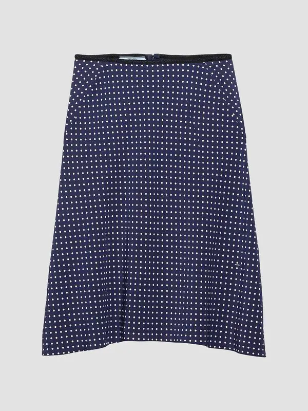 Prada Polka-dot Marocain Skirt