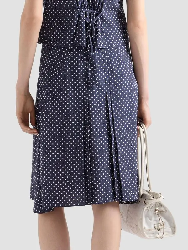 Prada Polka-dot Marocain Skirt