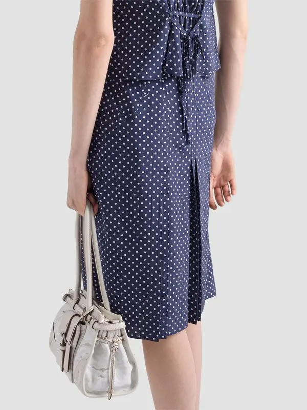 Prada Polka-dot Marocain Skirt