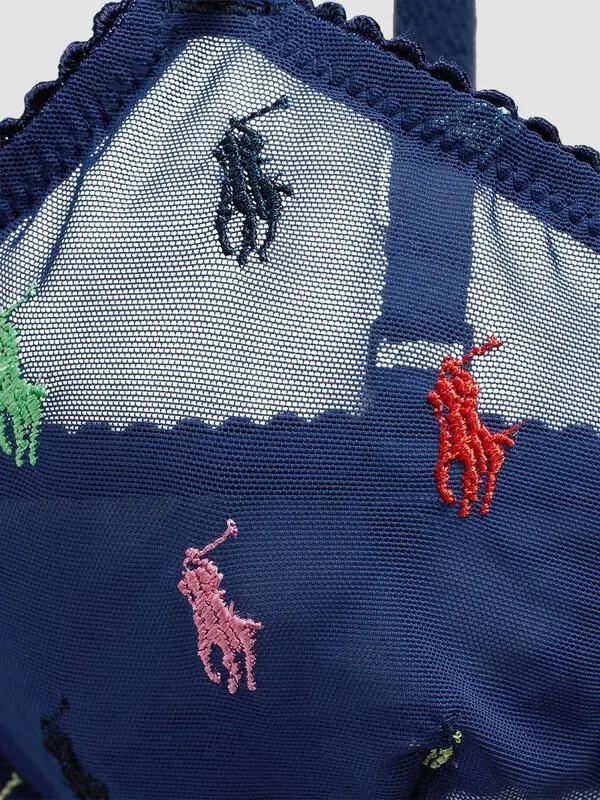 Polo Ralph Lauren Pony-embroidered Mesh Unlined Demi Bra