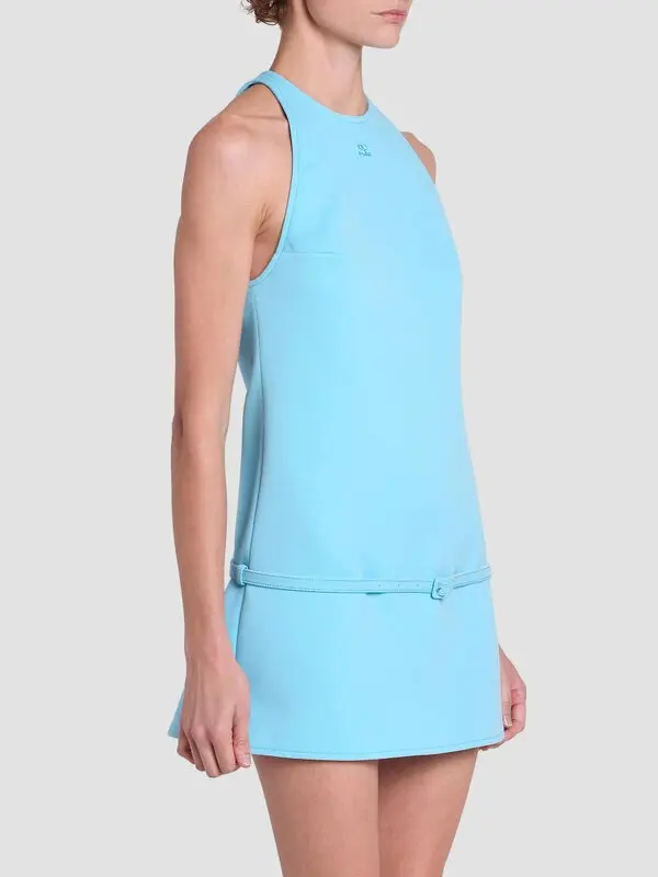 COURREGES A-line Belted Twill Minidress