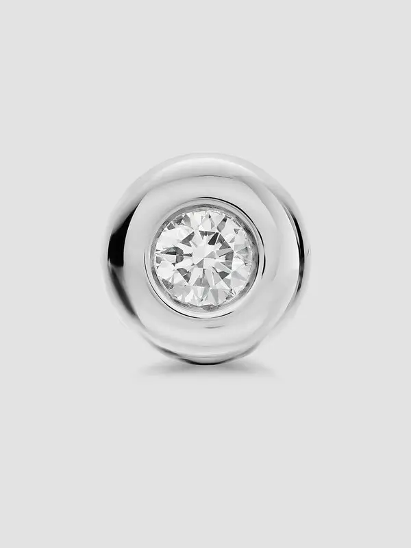 David Yurman Bezel Set Stud Earrings In Sterling Silver With Diamonds, 6.4mm