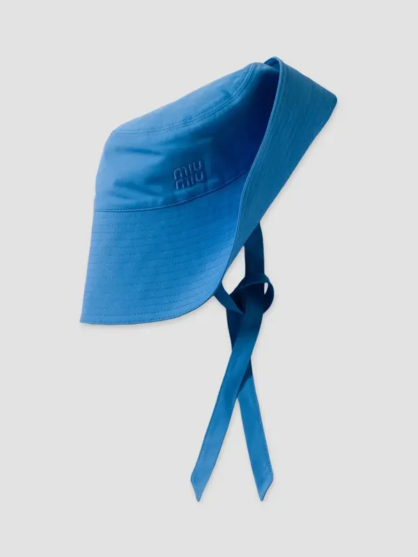 Miu Miu Wide-brimmed Poplin Bucket Hat - Blue