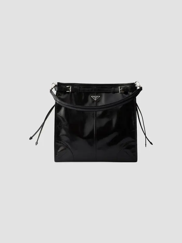 Prada Bonnie Leather Shoulder Bag - Black