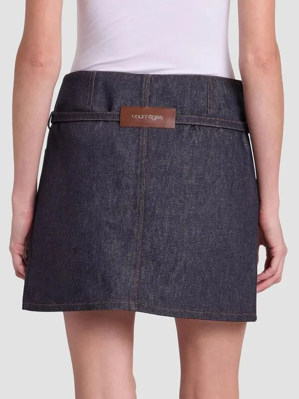 COURREGES Cotton Denim Miniskirt