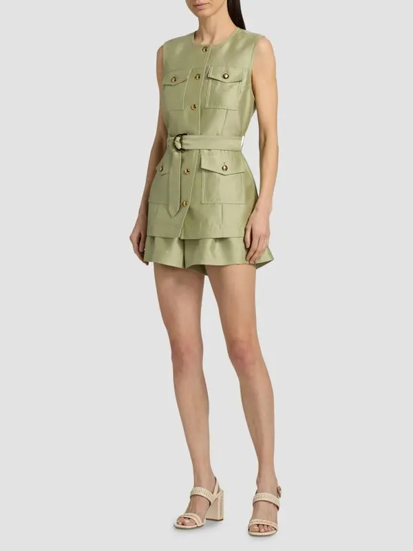 Zimmermann Luna Wool-silk Shorts
