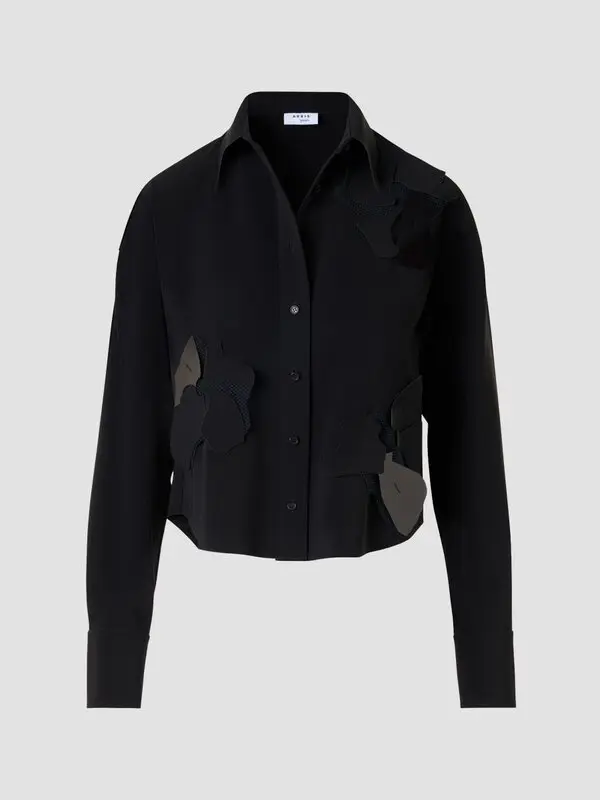Akris 3d Floral Patch Blouse