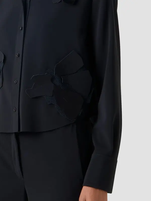 Akris 3d Floral Patch Blouse