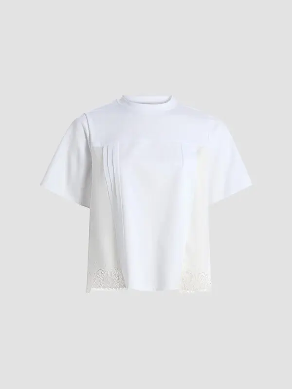 3.1 Phillip Lim Satin & Lace Mixed-media T-shirt