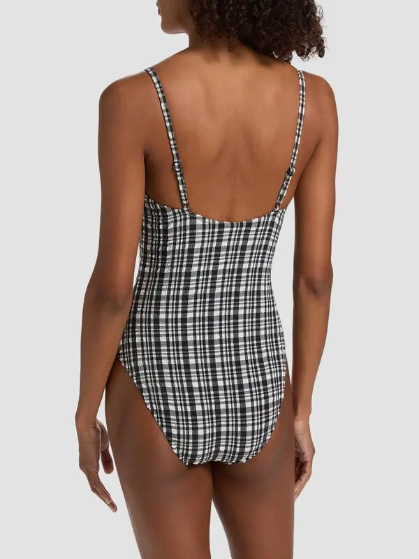 Solid & Striped The Taylor Plaid Seersucker One-piece Swimsuit