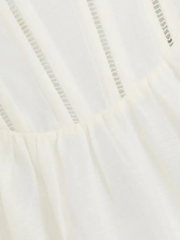 Zimmermann Luna Linen-silk Corset A-line Midi-dress