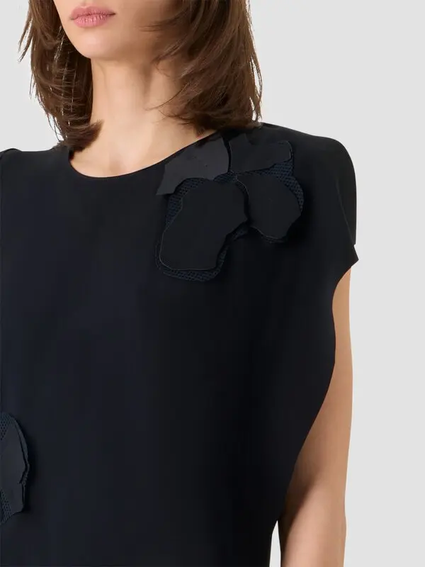 Akris Lasercut Crêpe Appliqué Midi Dress