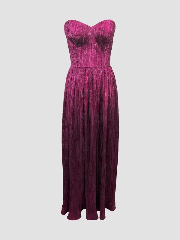 Dress The Population Audrina Pleated Bustier Maxi Dress