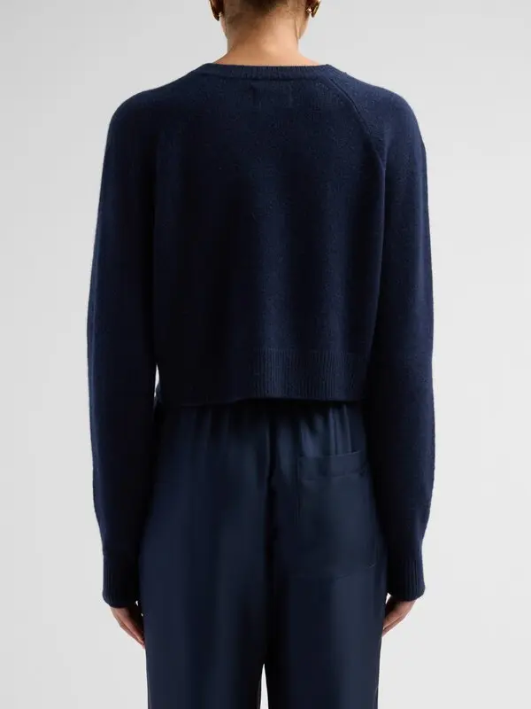 Loulou De Saison Heike Cashmere Crop Cardigan - Navy