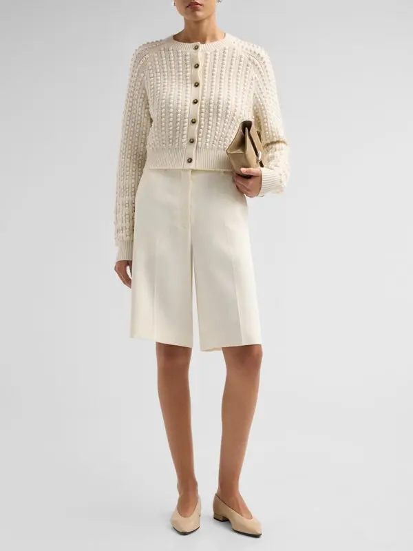 Loulou De Saison Edie Cashmere Crop Cardigan - Ivory