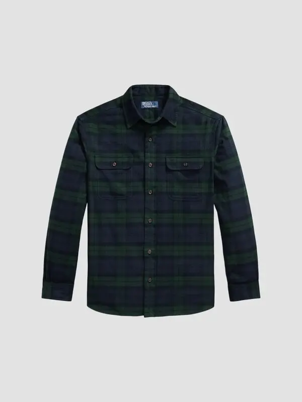 Polo Ralph Lauren Classic-fit Plaid Flannel Workshirt - Navy Forest Multi