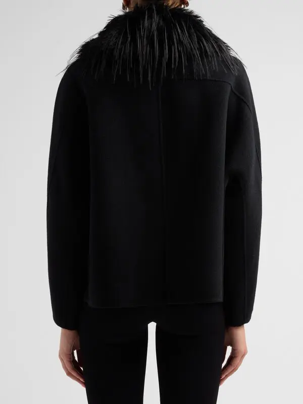 Loulou De Saison Rafe Faux-fur-collar Wool Jacket