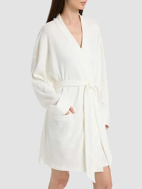 Polo Ralph Lauren Waffle-knit Cotton-blend Belted Robe