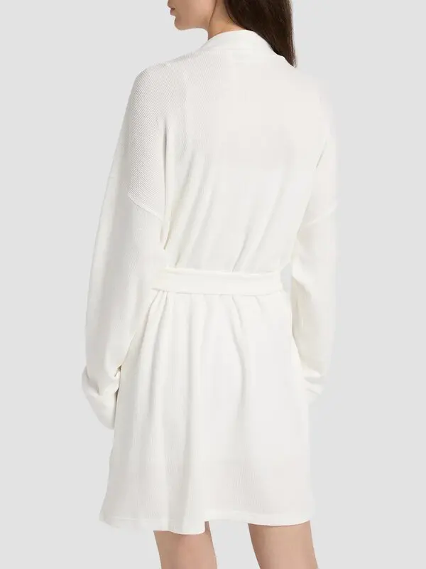 Polo Ralph Lauren Waffle-knit Cotton-blend Belted Robe