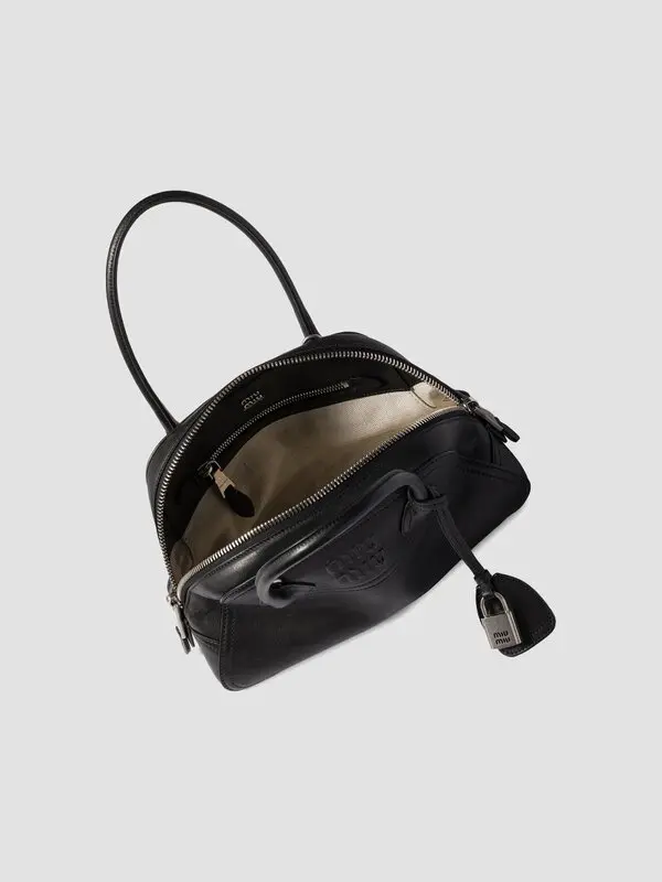 Miu Miu Vivant Nappa Leather Top Handle Bag - Black