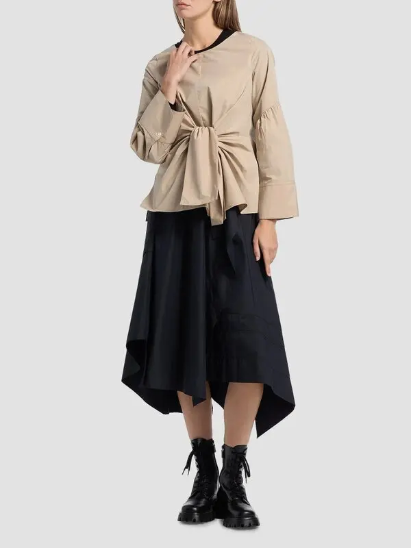 3.1 Phillip Lim Tie-front Cotton-blend Long-sleeve Shirt