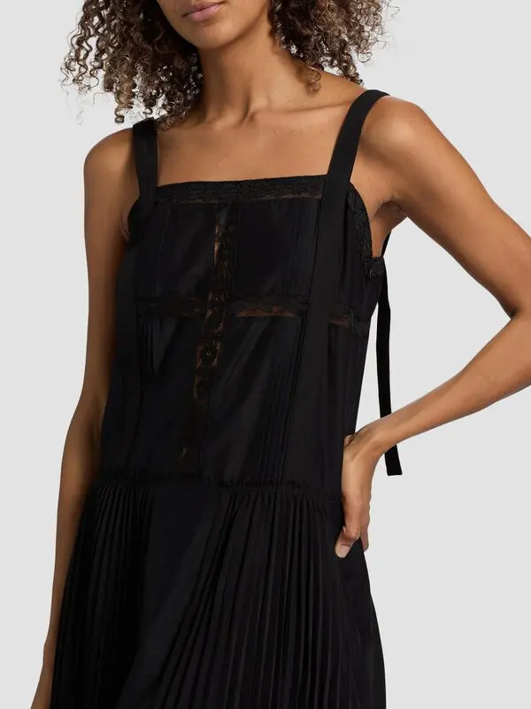3.1 Phillip Lim Pleated Lace-trimmed Midi-dress