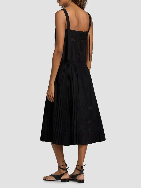 3.1 Phillip Lim Pleated Lace-trimmed Midi-dress