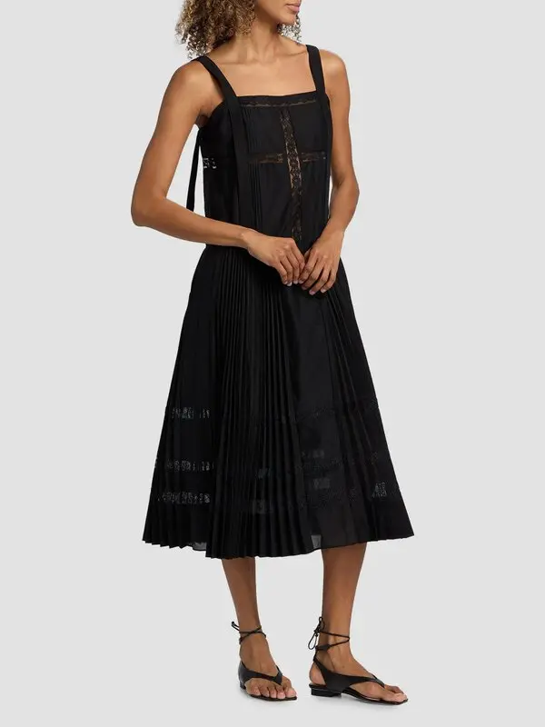 3.1 Phillip Lim Pleated Lace-trimmed Midi-dress