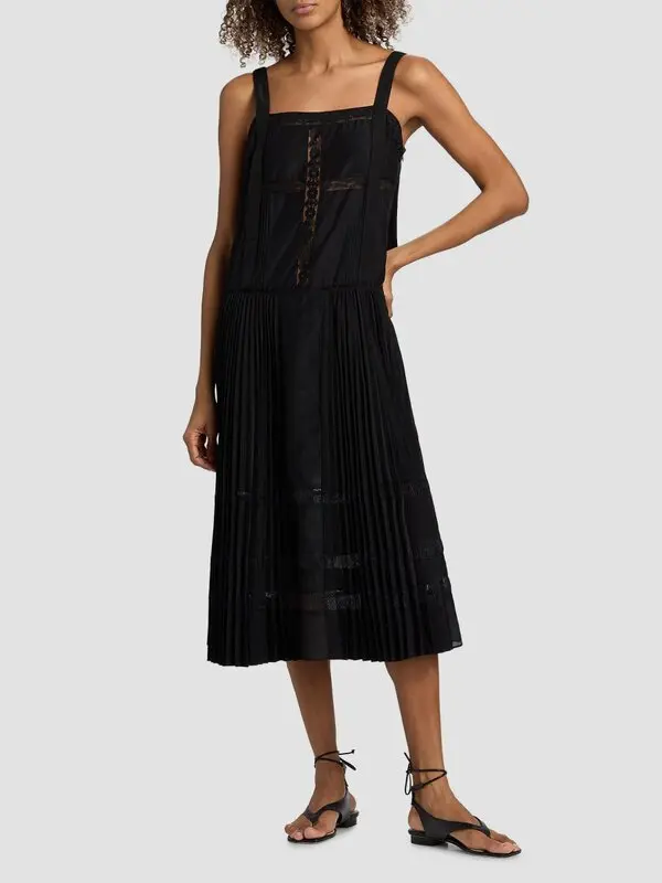 3.1 Phillip Lim Pleated Lace-trimmed Midi-dress