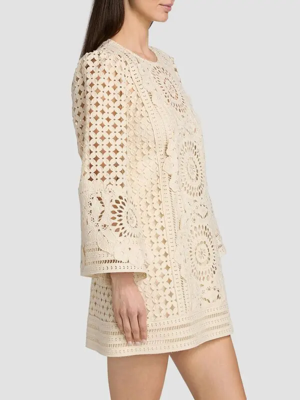 Zimmermann Indra Embroidered Lace Minidress