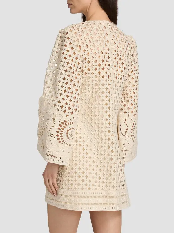 Zimmermann Indra Embroidered Lace Minidress