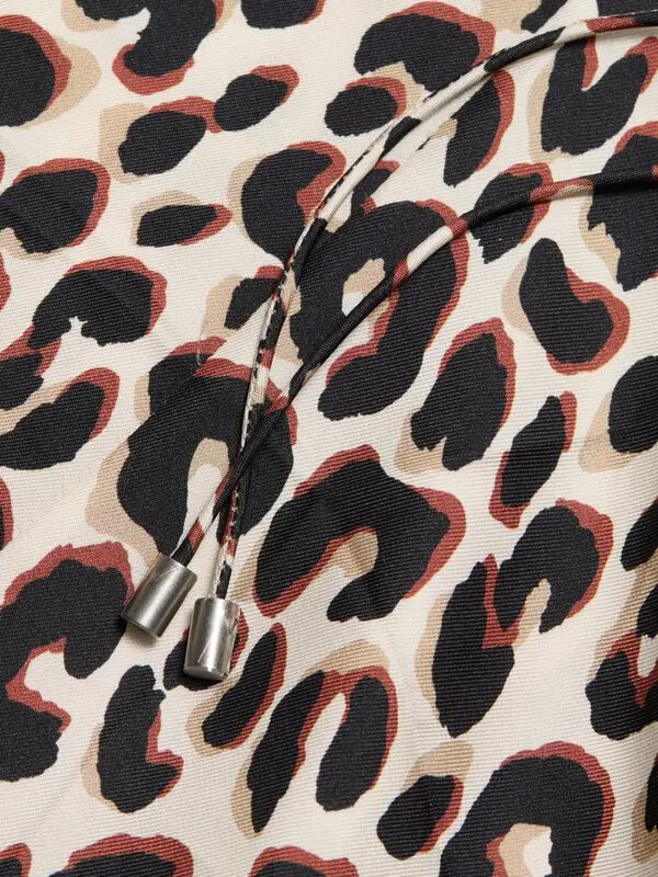 3.1 Phillip Lim Leopard-print Silk-blend Ruched Midi-dress - Chalk Multi