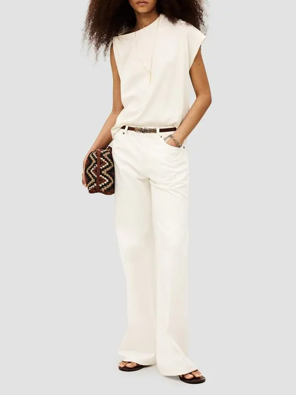 Ba&sh Allia Asymmetric Cotton T-shirt
