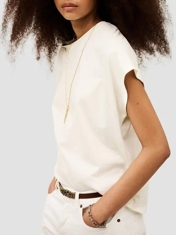 Ba&sh Allia Asymmetric Cotton T-shirt