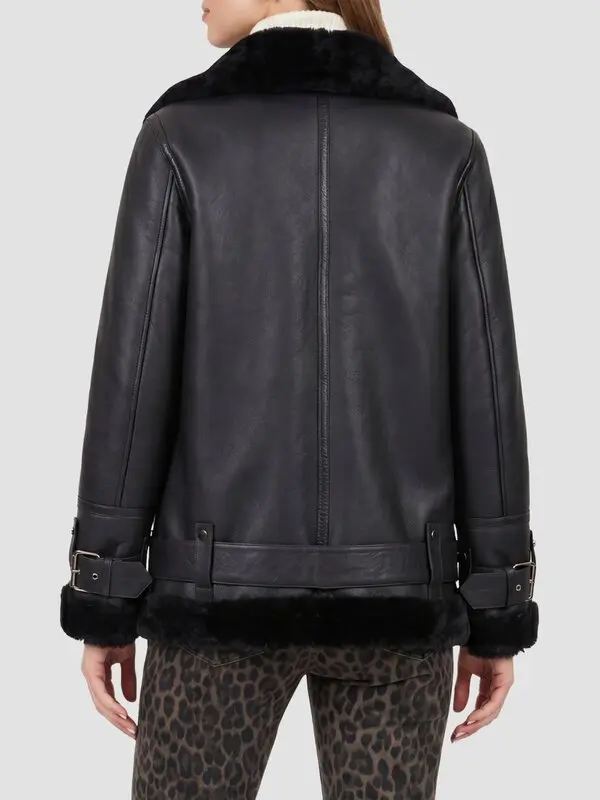 Gorski Select Shearling Lamb Moto Zip Jacket