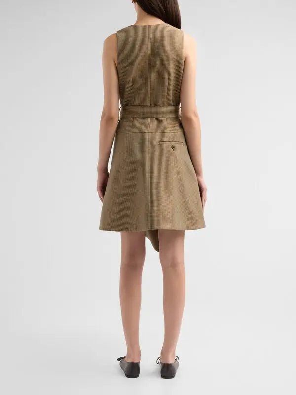 3.1 Phillip Lim Houndstooth Tweed Belted Knee-length Dress