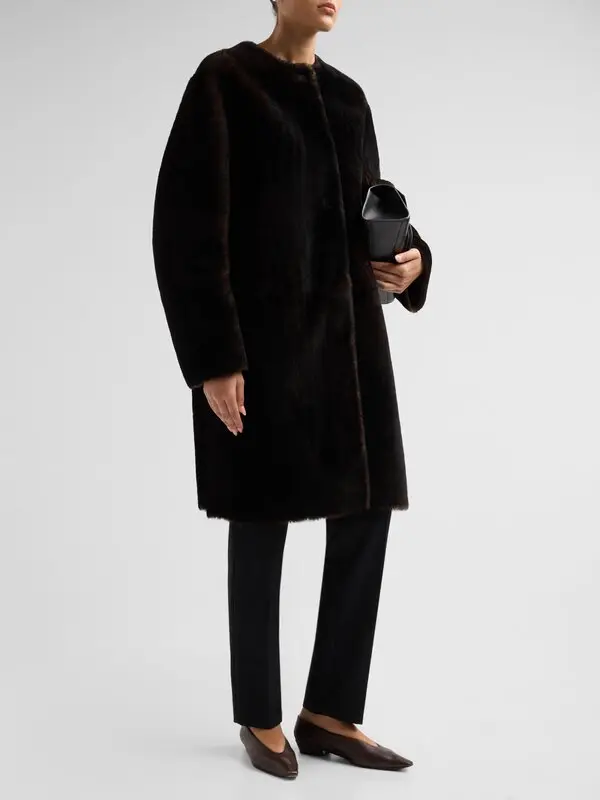 Loulou De Saison Elba Oval-shaped Shearling Coat