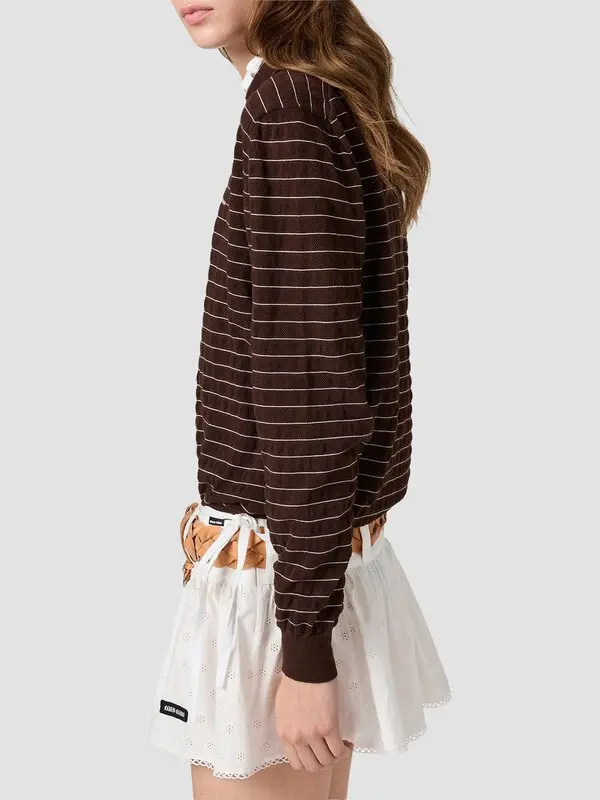 Miu Miu V-neck Cotton Sweater - Brown